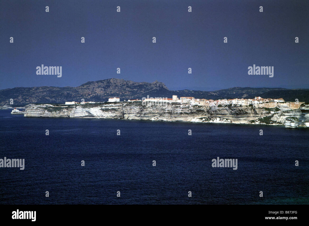 View of the the Accore and Bonifacio coast, Mont de la Trinité Stock ...