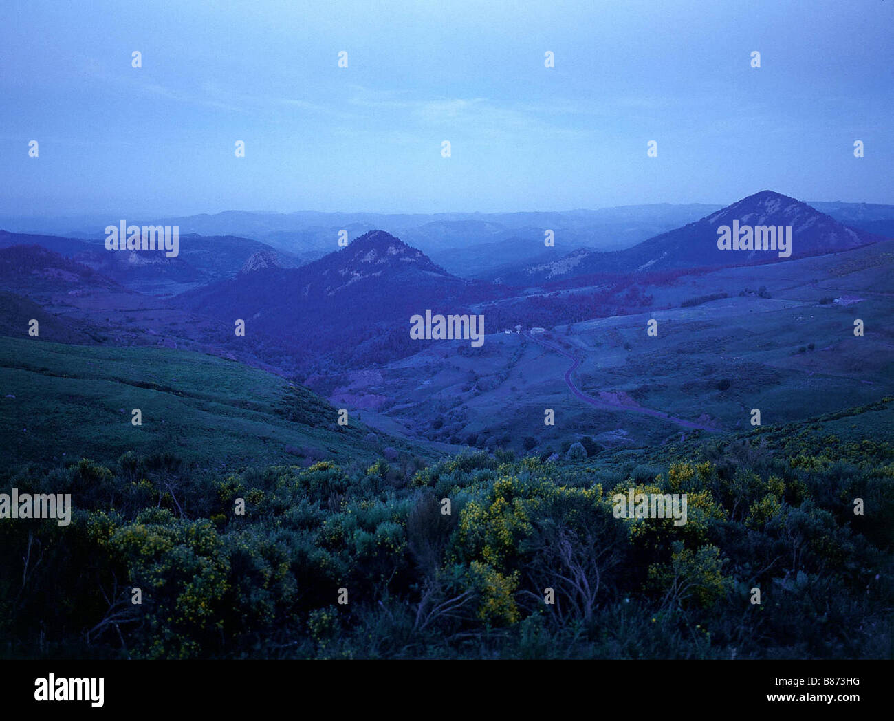 View from Croix de Boutières towards (l. to r.) Chabrières, Roche de ...
