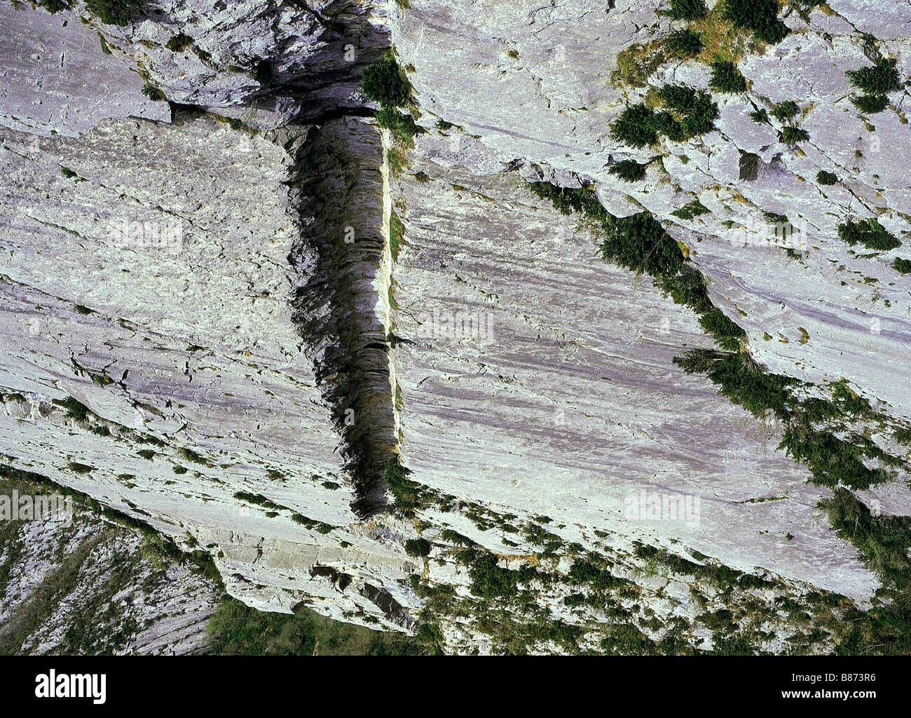 The La Mâture path, cut into the smooth cliff, seen from the Fort du ...