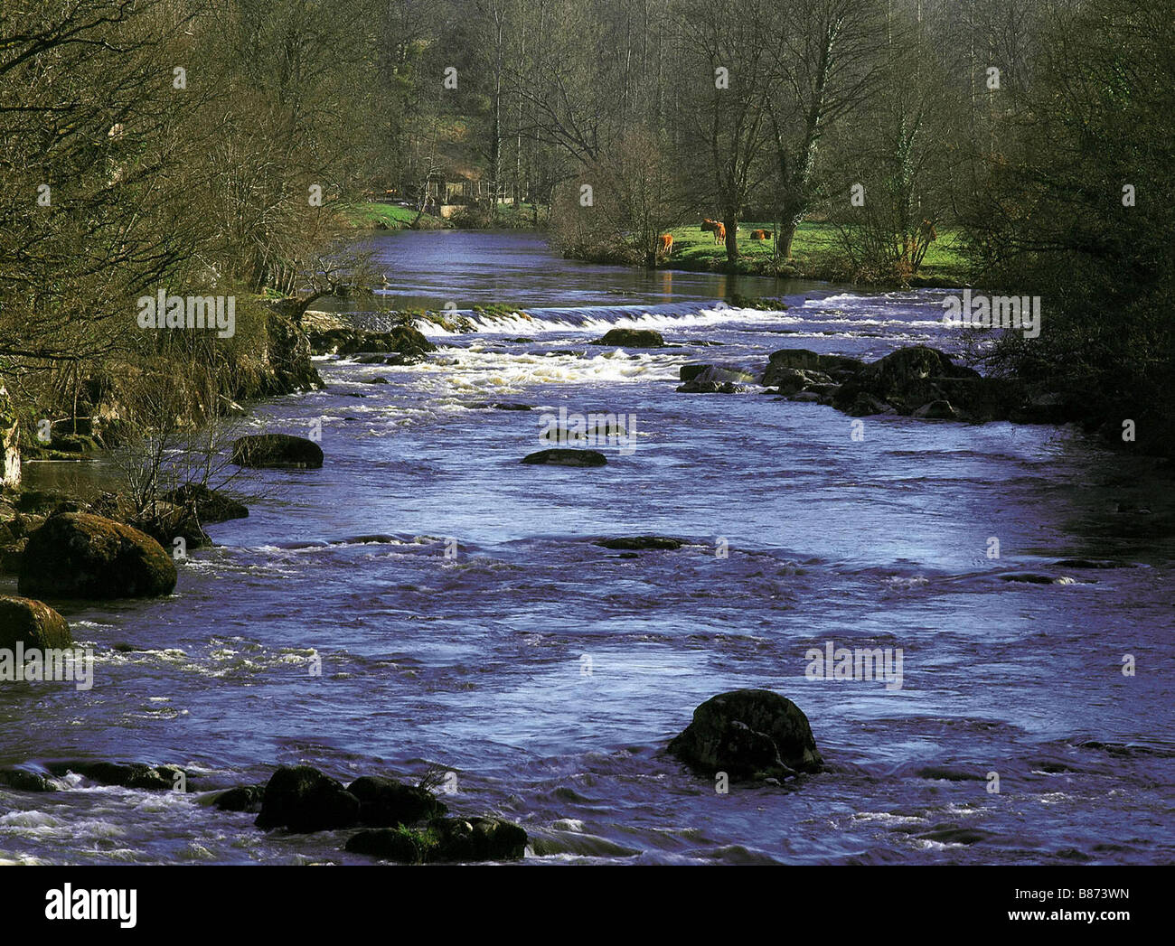 Vallee de la gartempe view from the d10 bridge hi-res stock photography ...