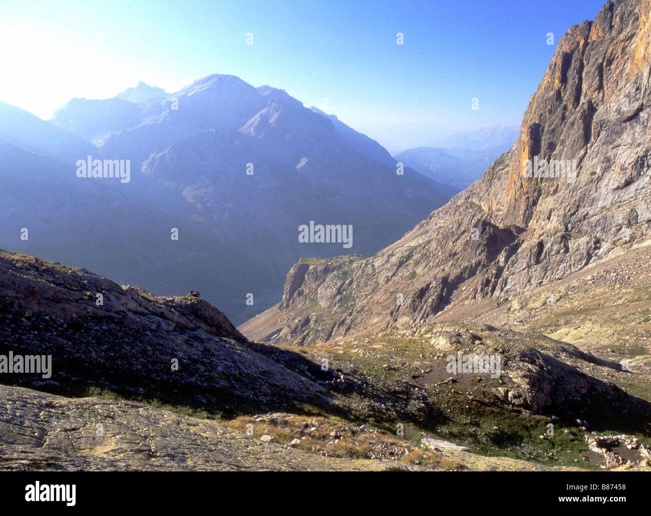 View from Grangettes Pass towards the Chambran valley Stock Photo - Alamy
