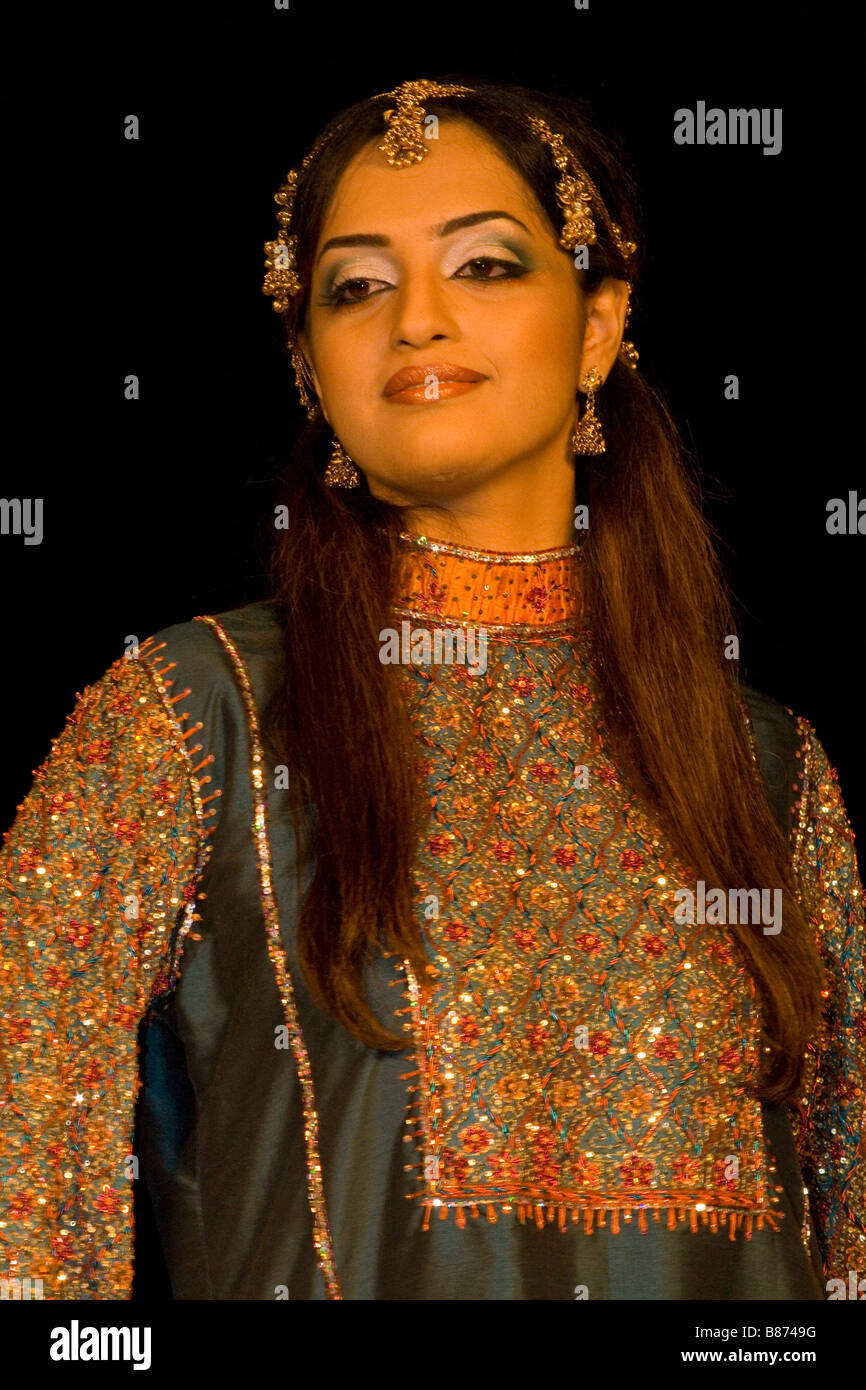 Model during fashion show in Muscat Oman Arabian Peninsula Onam Gulf ...