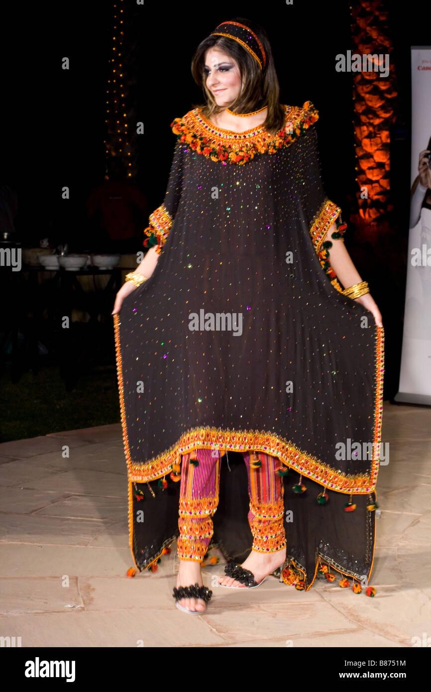 Model during fashion show in Muscat Oman Arabian Peninsula Onam Gulf ...