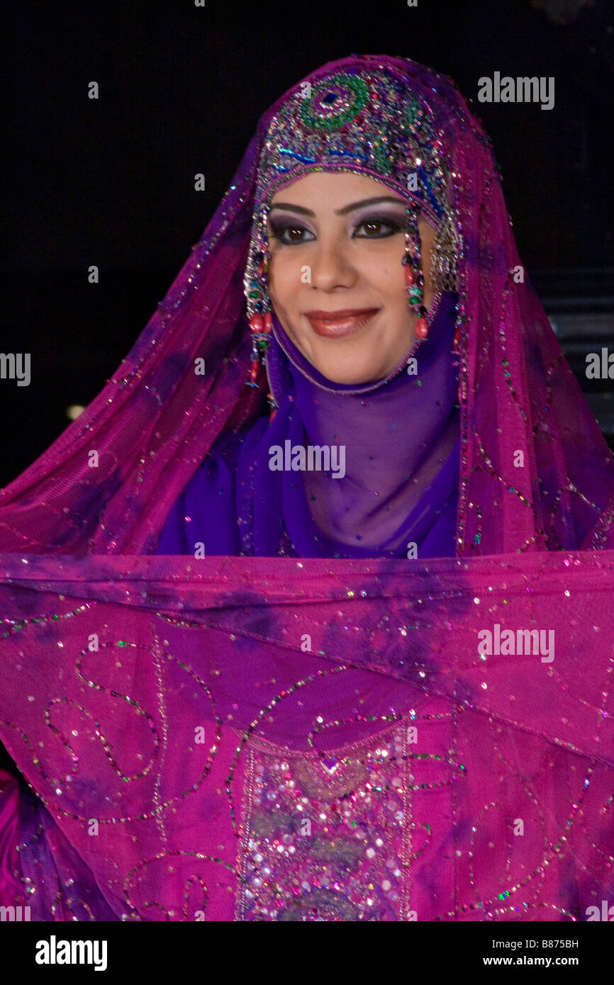 Model during fashion show in Muscat Oman Arabian Peninsula Onam Gulf ...