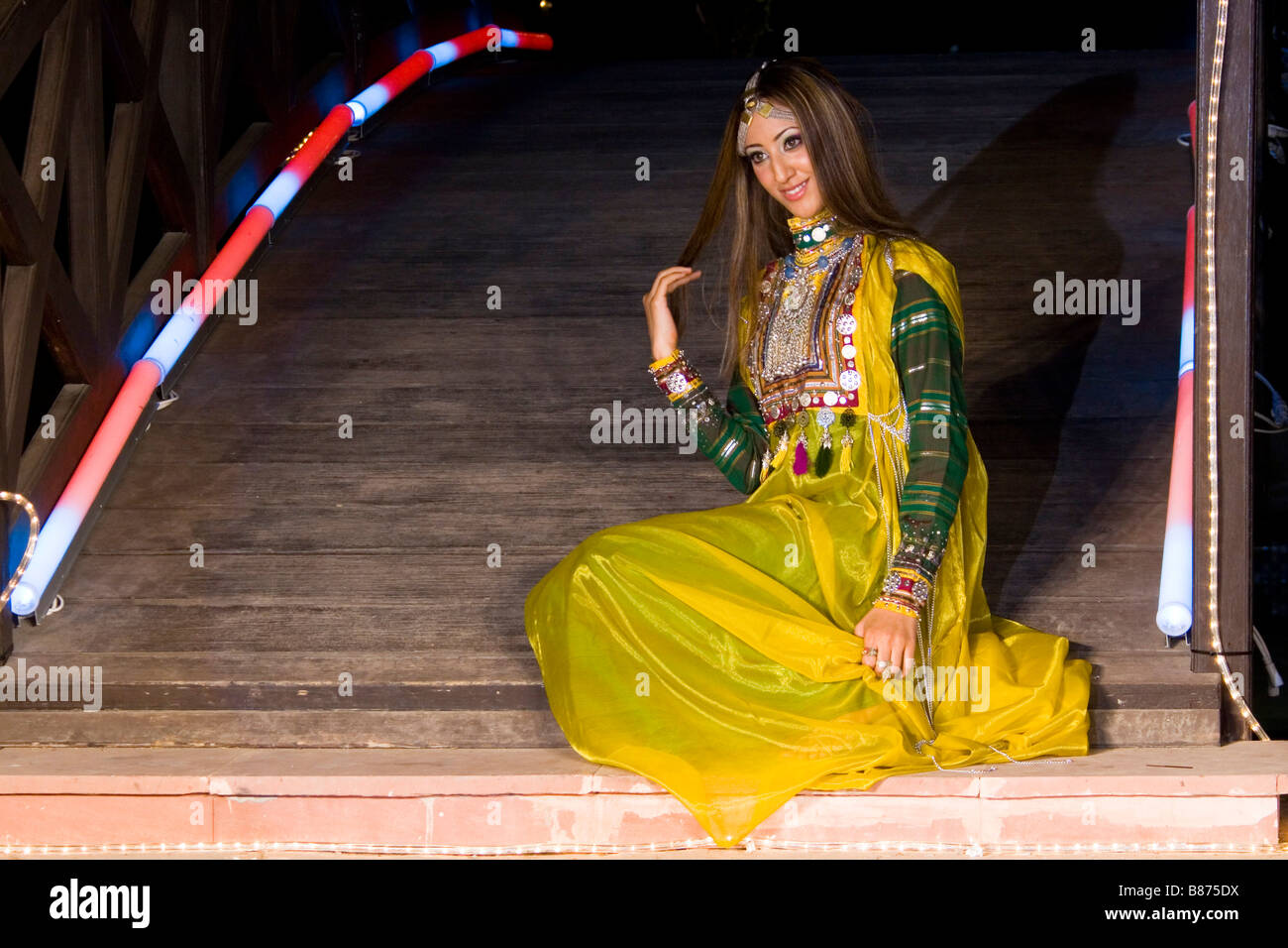 Model during fashion show in Muscat Oman Arabian Peninsula Onam Gulf ...