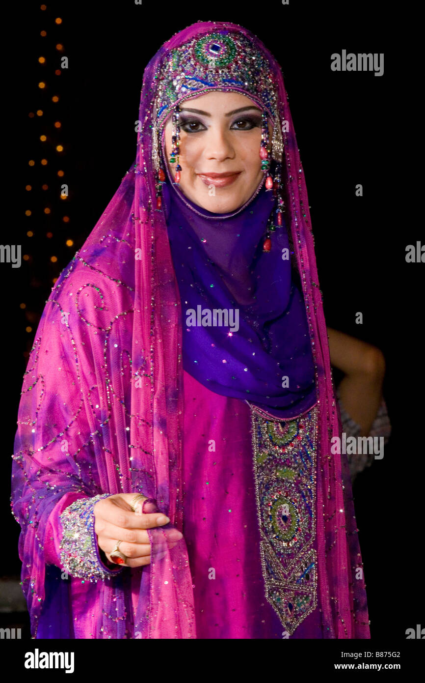 Model during fashion show in Muscat Oman Arabian Peninsula Onam Gulf ...