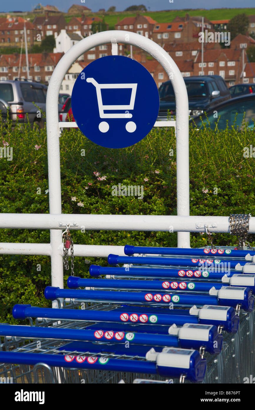 Co op supermarket trolleys, Whitby, "North Yorkshire", England Stock ...