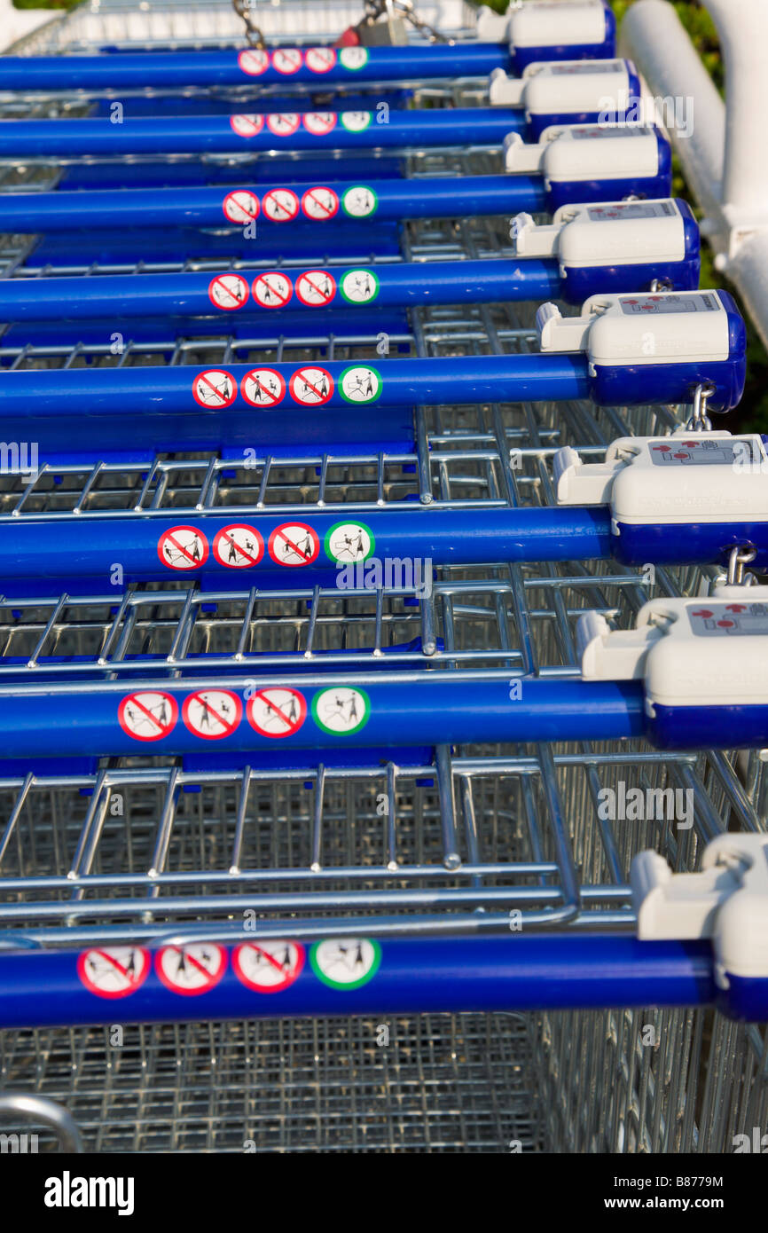 Supermarket trolleys, England Stock Photo - Alamy