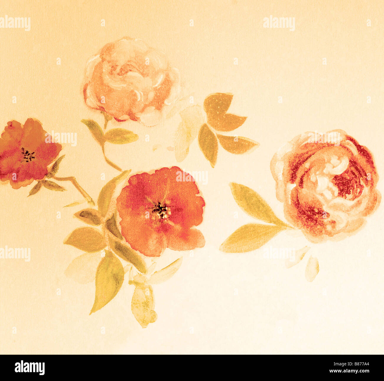 Flowers. Painted canvas tarp Stock Photo - Alamy