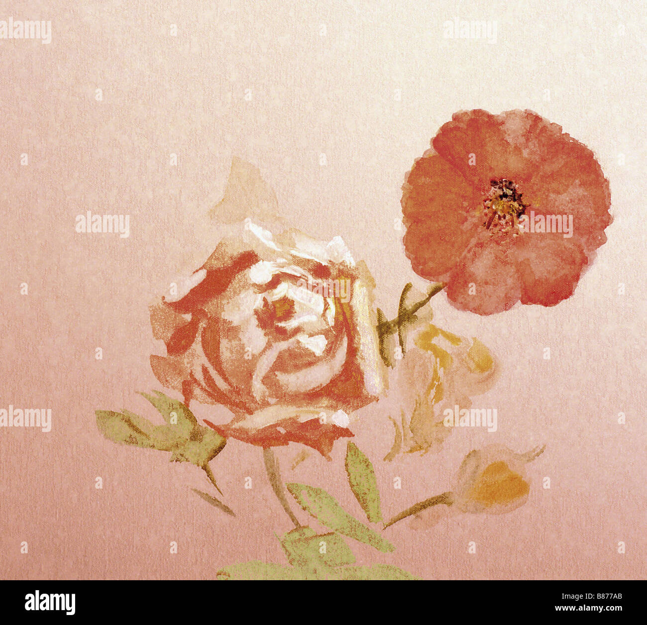Flowers. Painted canvas tarp Stock Photo - Alamy
