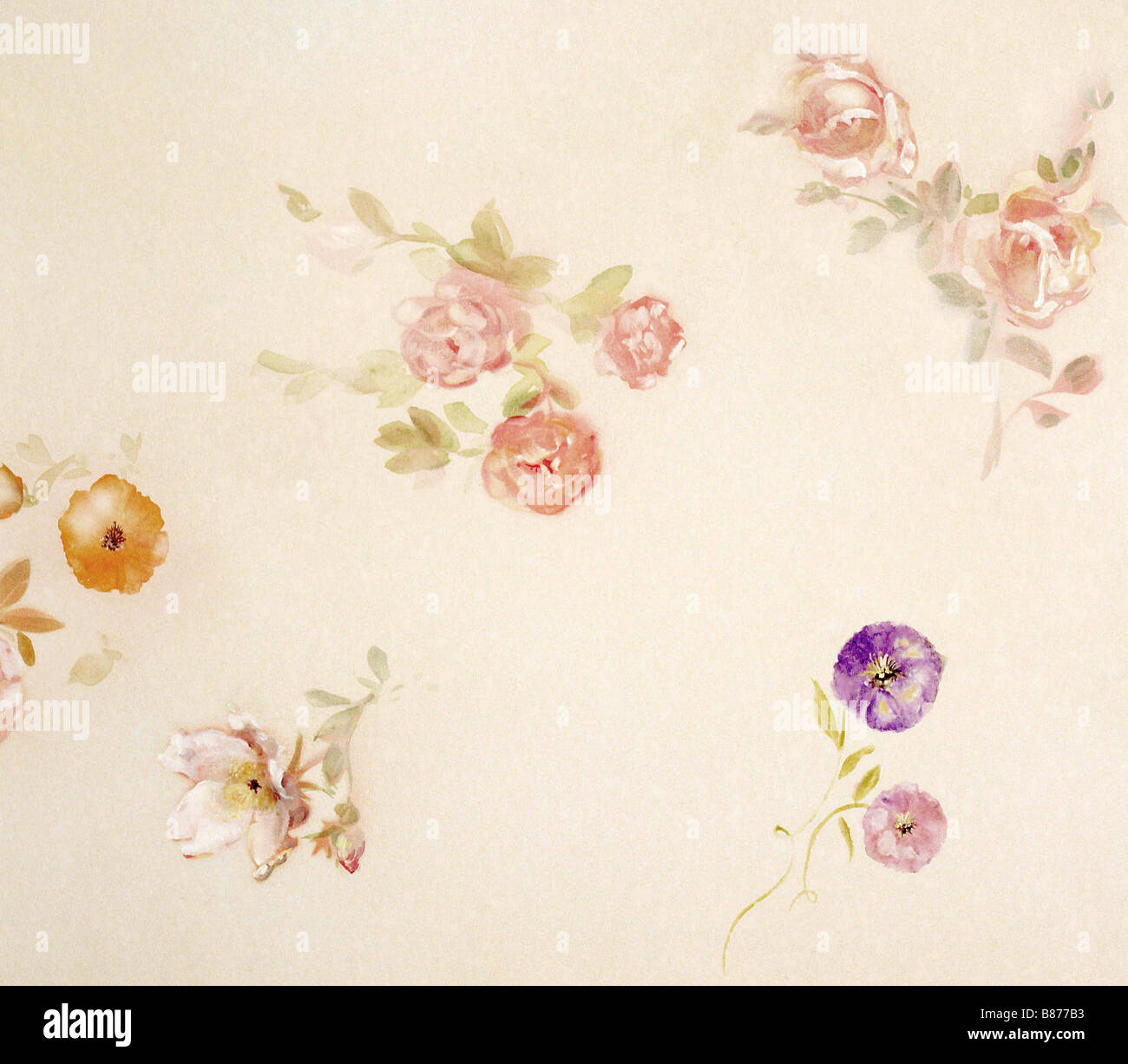 Flowers. Painted canvas tarp Stock Photo - Alamy