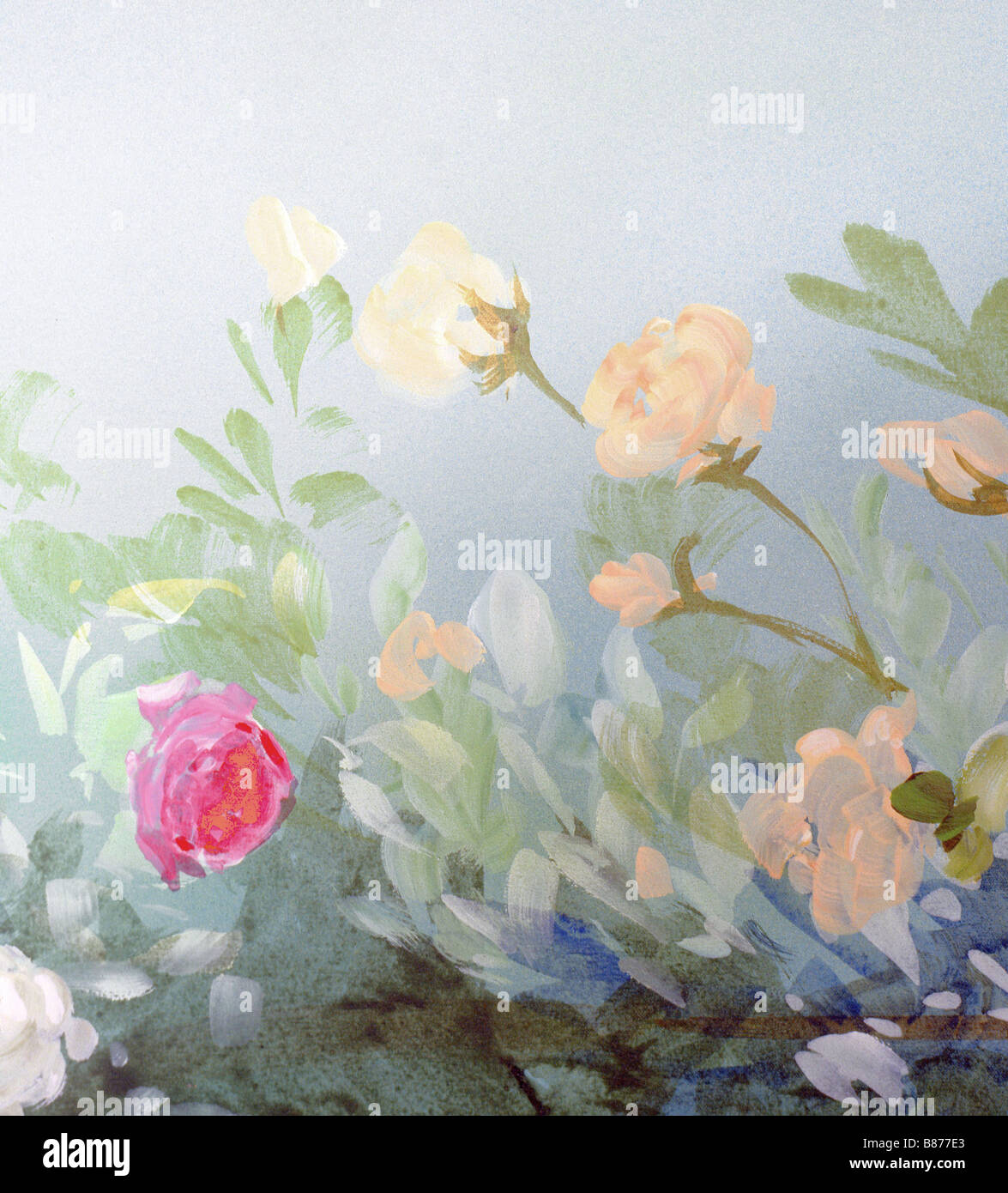 Flowers. Painted canvas tarp Stock Photo - Alamy