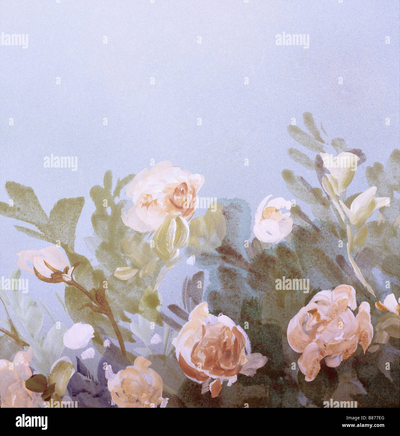 Flowers. Painted canvas tarp Stock Photo - Alamy