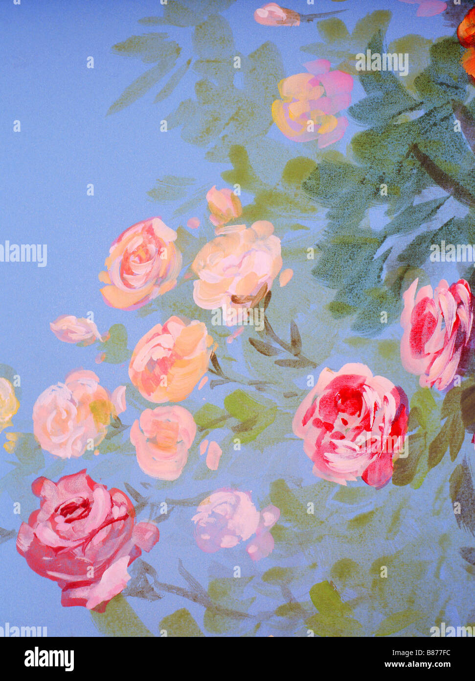 Flowers. Painted canvas tarp Stock Photo - Alamy