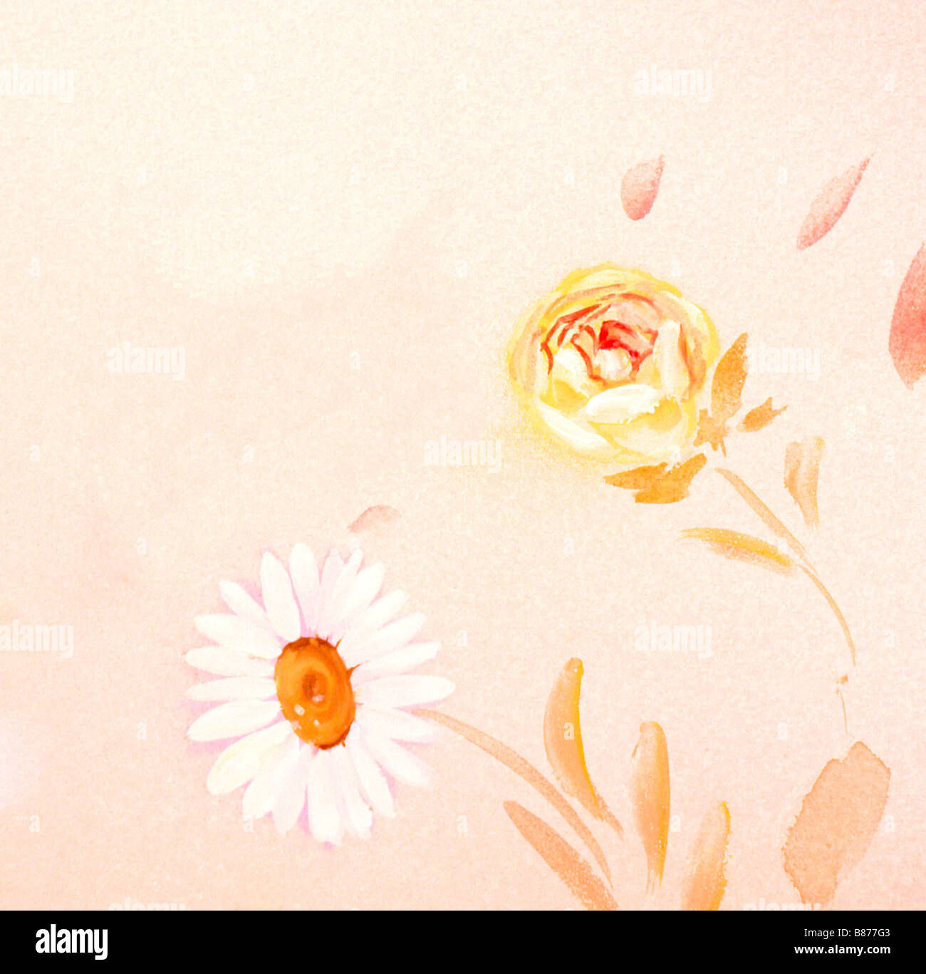 Flowers. Painted canvas tarp Stock Photo - Alamy