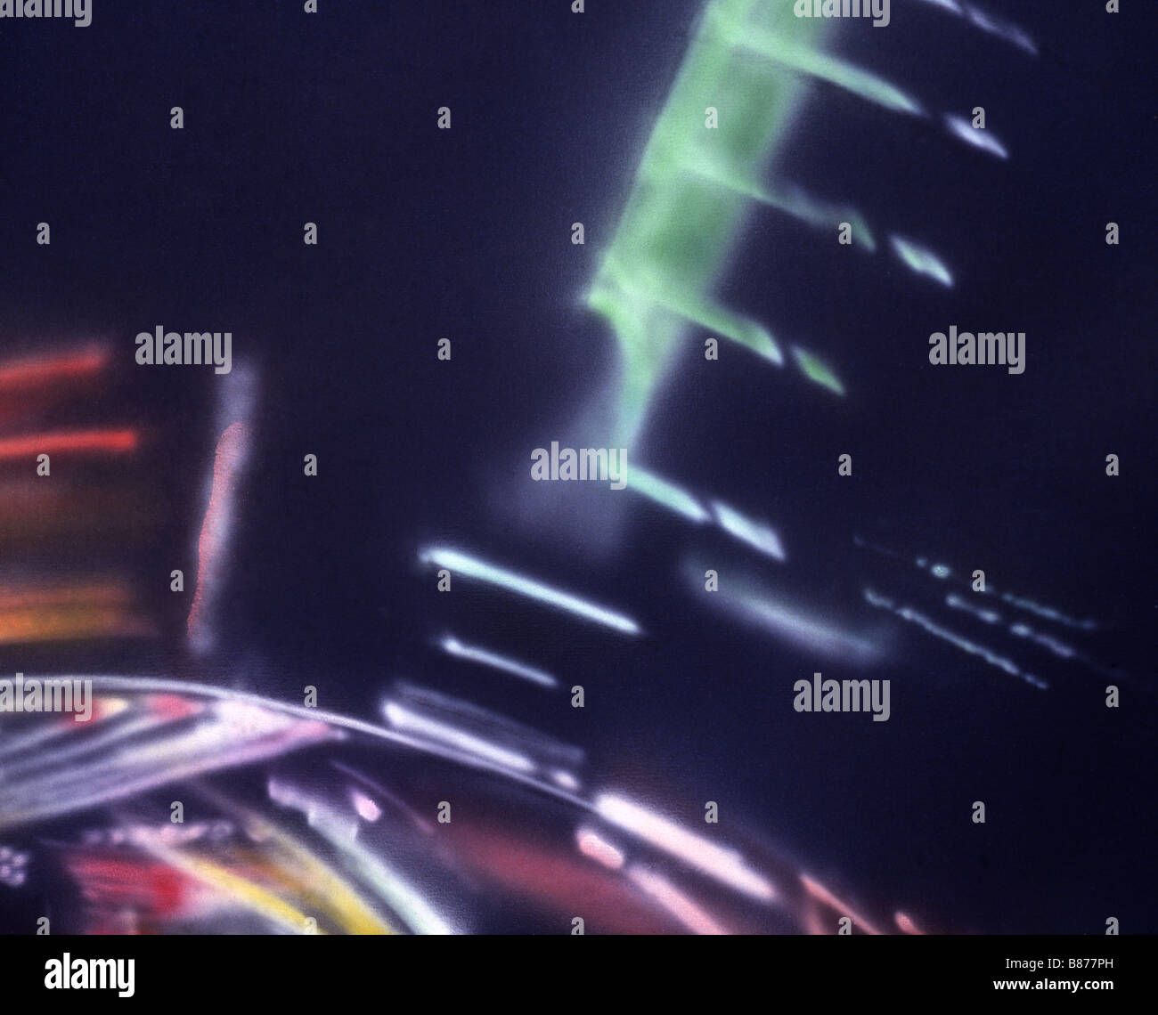 Painted backdrop. Night lights effects Stock Photo - Alamy