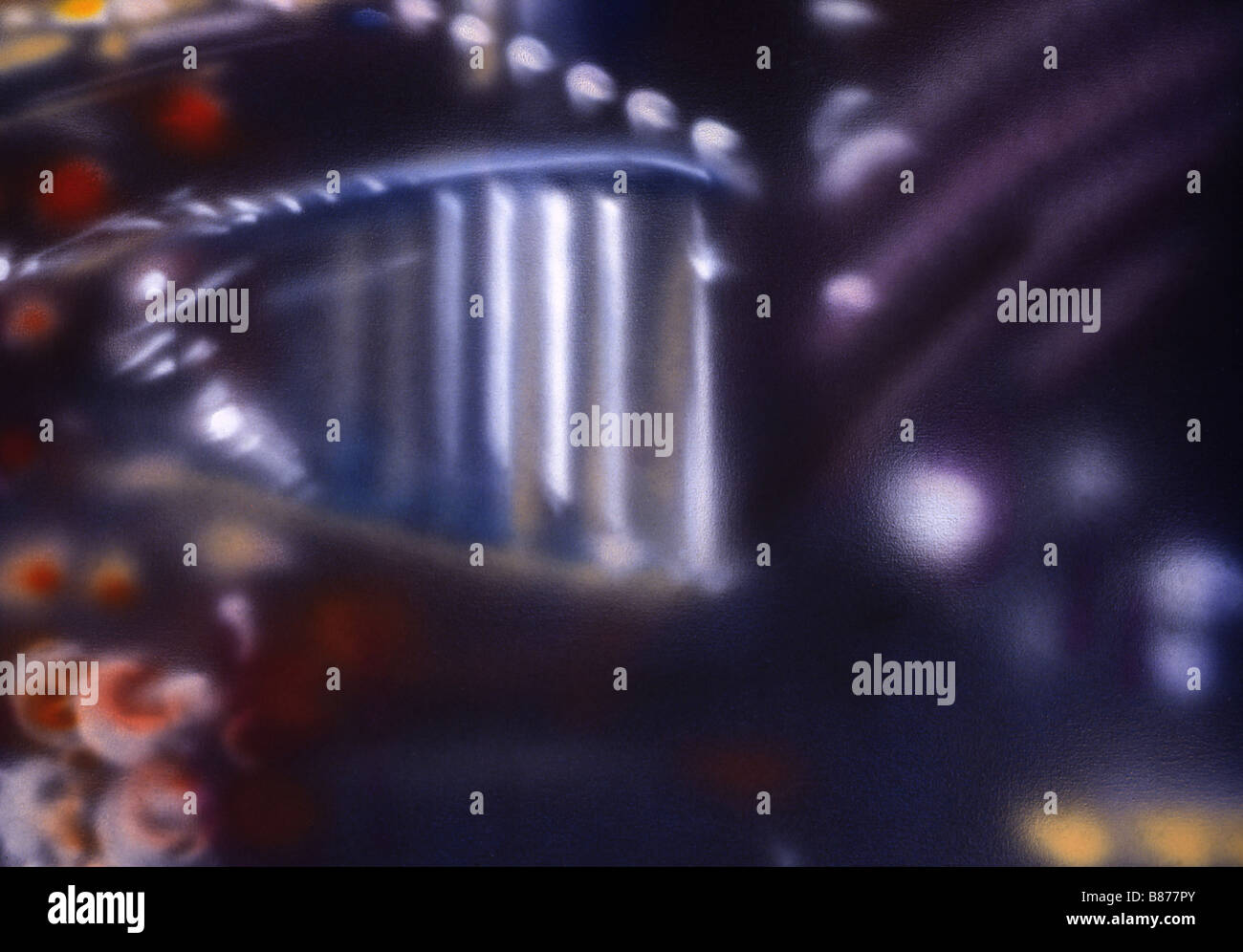 Painted backdrop. Night lights effects Stock Photo - Alamy