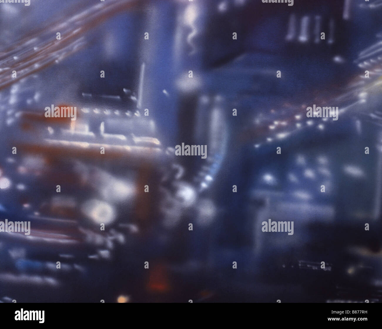 Painted backdrop. Night lights effects Stock Photo - Alamy