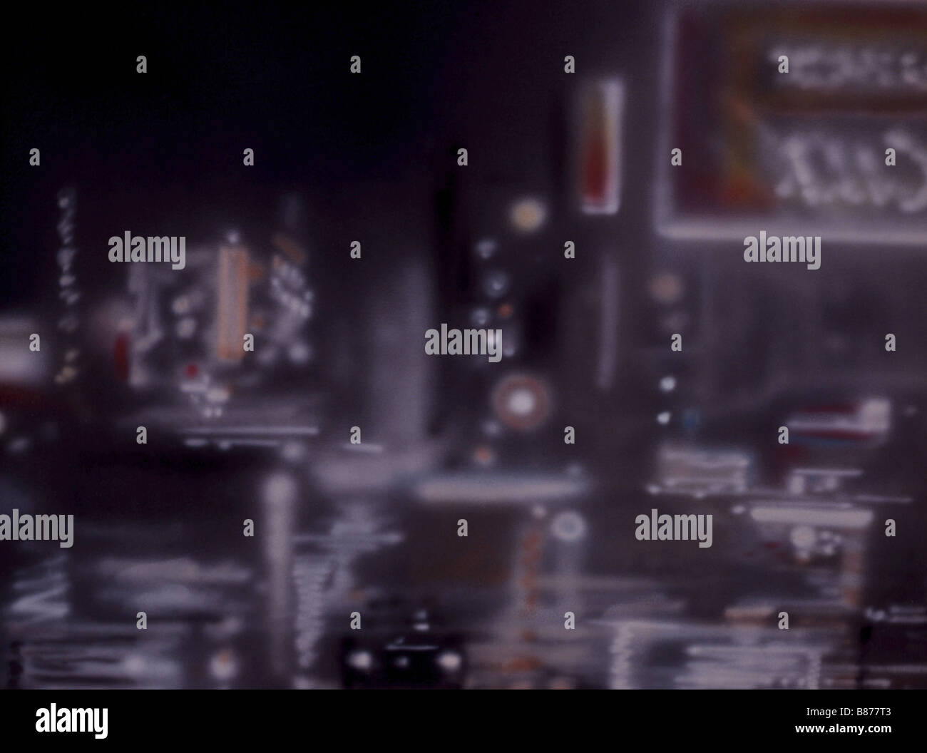 Painted backdrop. Night lights effects Stock Photo - Alamy