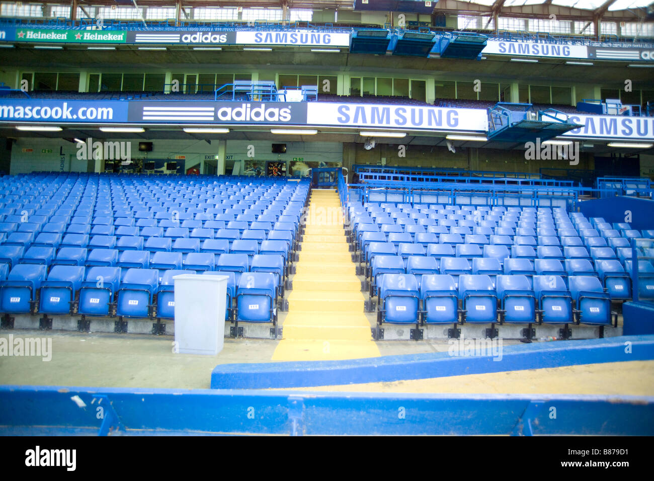 Chelsea football ground seating Stock Photo - Alamy