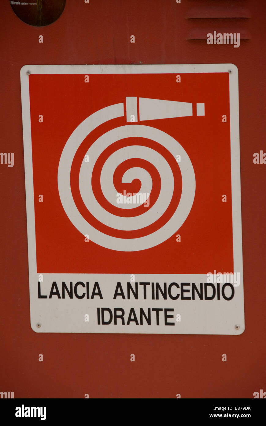 Italian fire hose sign Stock Photo - Alamy