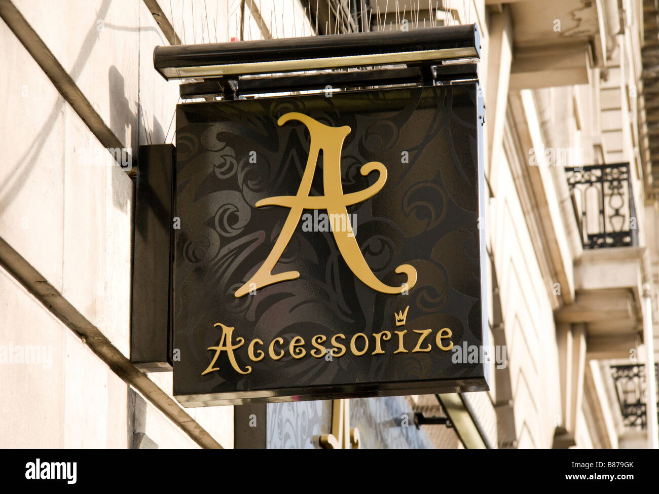 A sign above the Accessorize clothing & accessories shop, Baker Street ...
