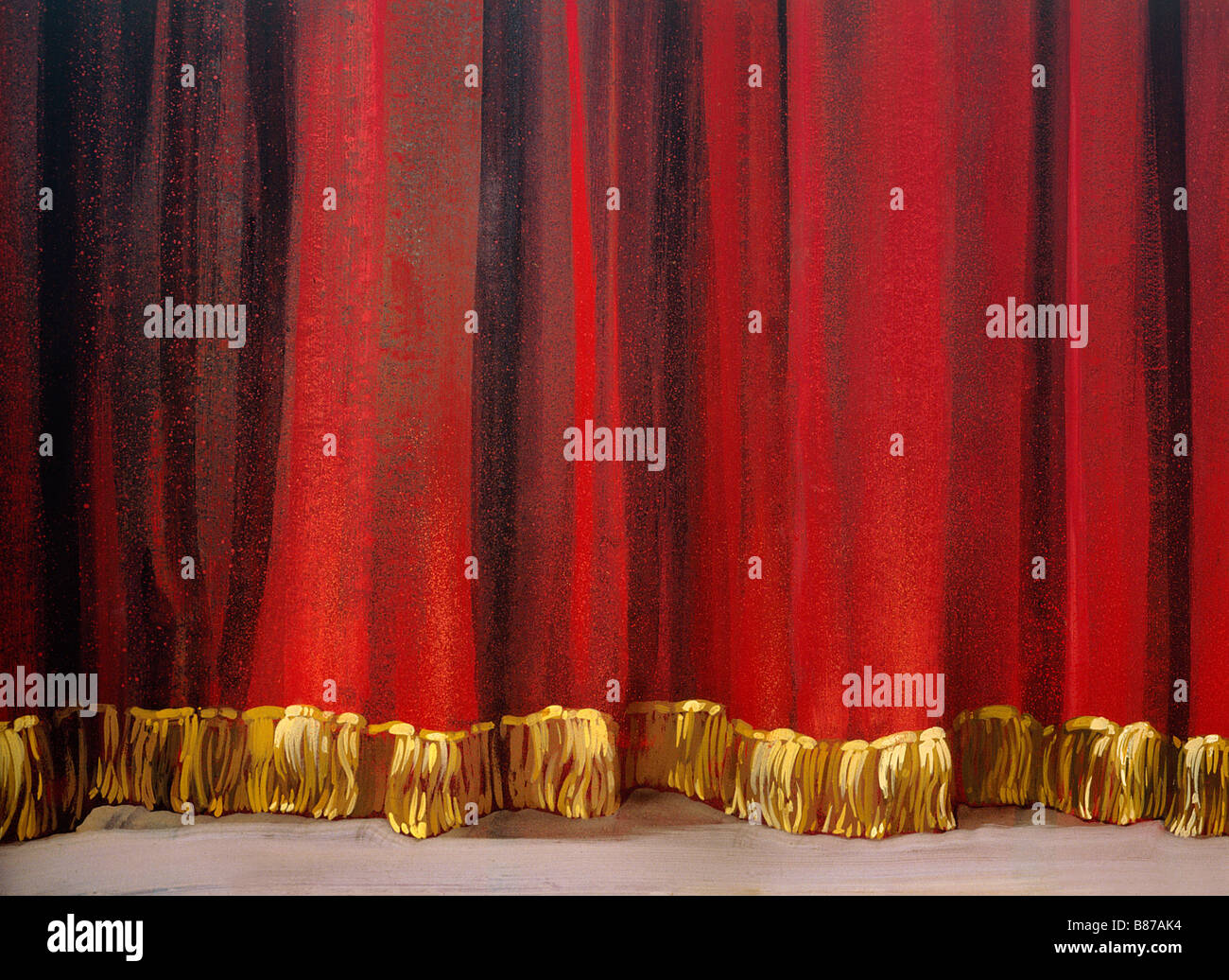 Painted backdrop. Stage curtain Stock Photo - Alamy