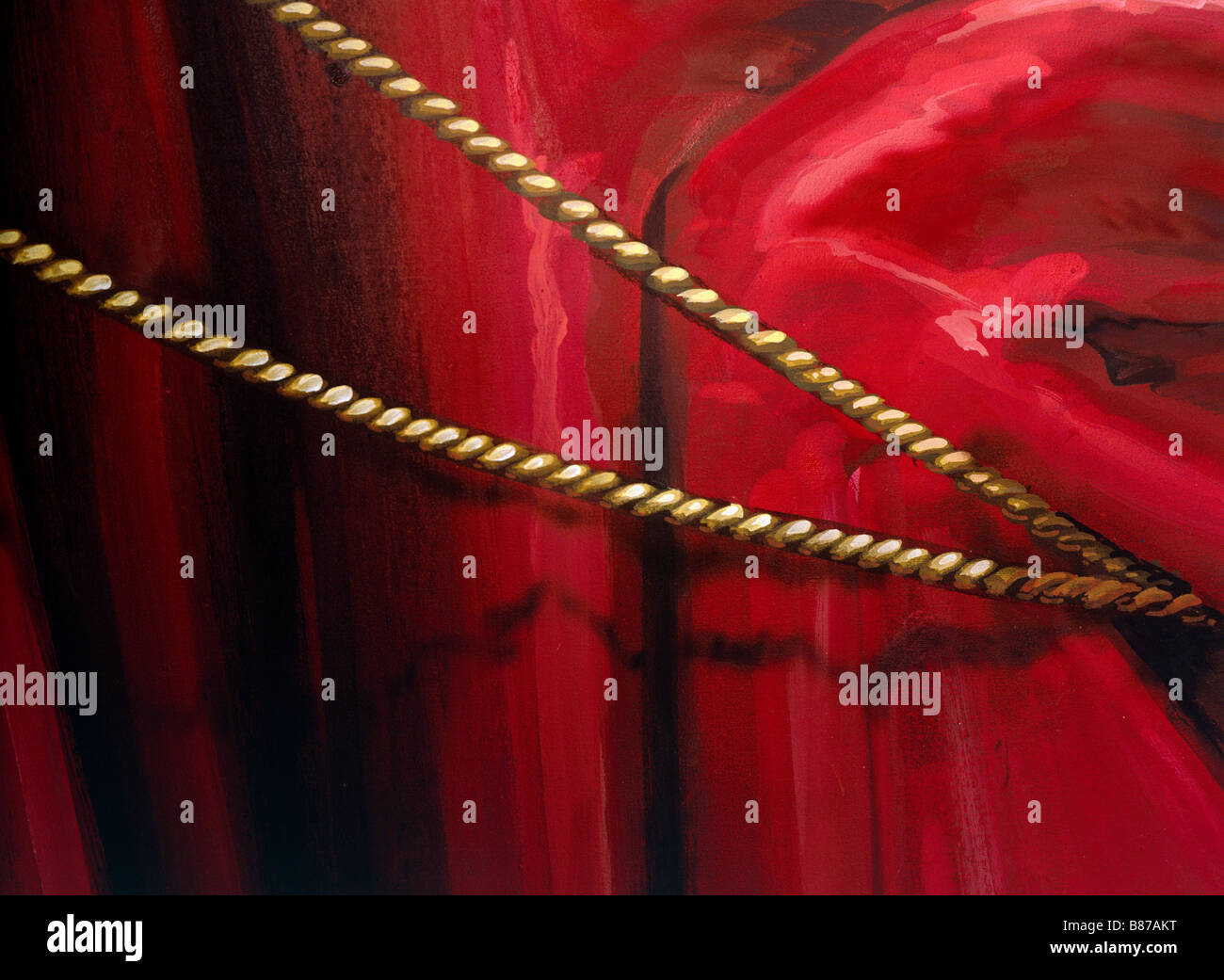 Painted backdrop. Stage curtain Stock Photo - Alamy