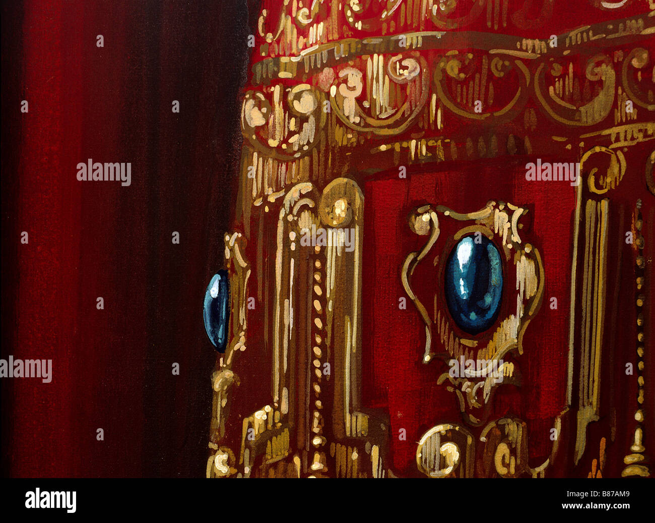 Painted backdrop. Stage curtain Stock Photo - Alamy