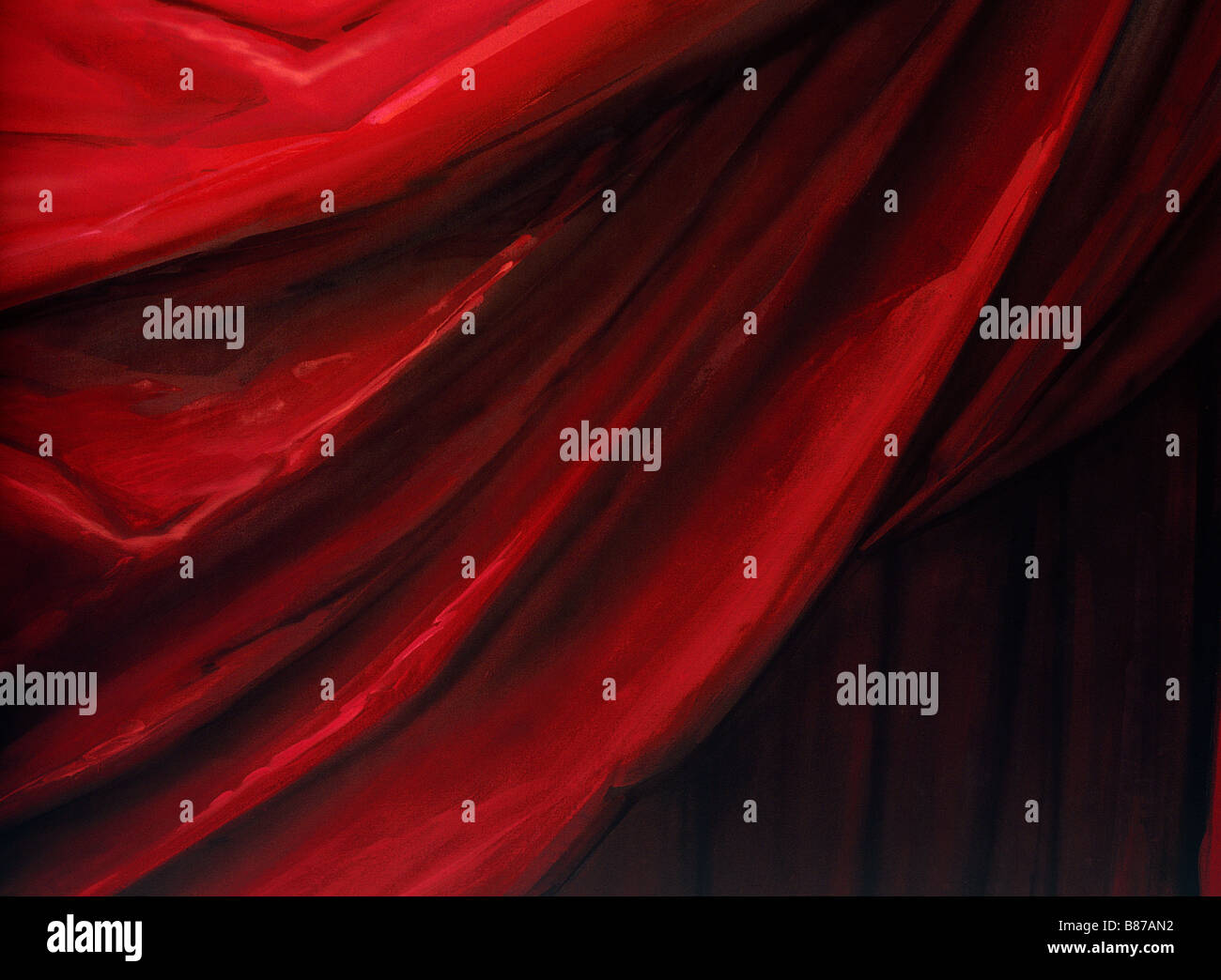 Painted backdrop. Stage curtain Stock Photo - Alamy
