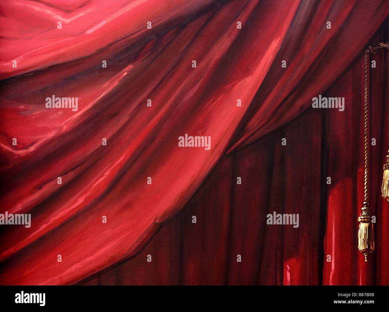 Painted backdrop. Stage curtain Stock Photo - Alamy
