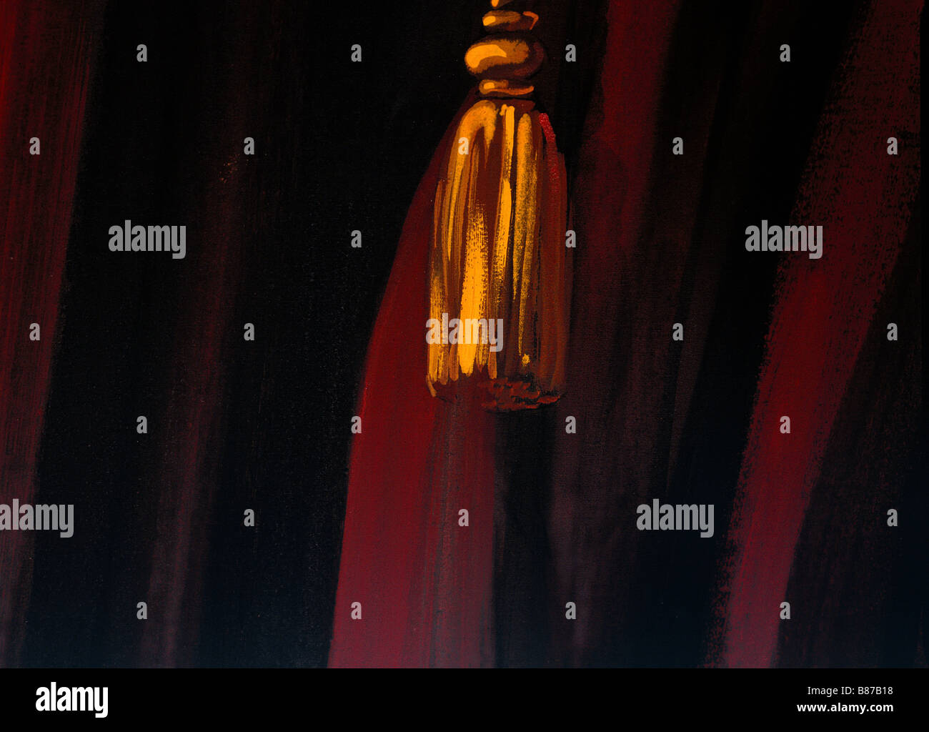 Painted backdrop. Stage curtain Stock Photo - Alamy