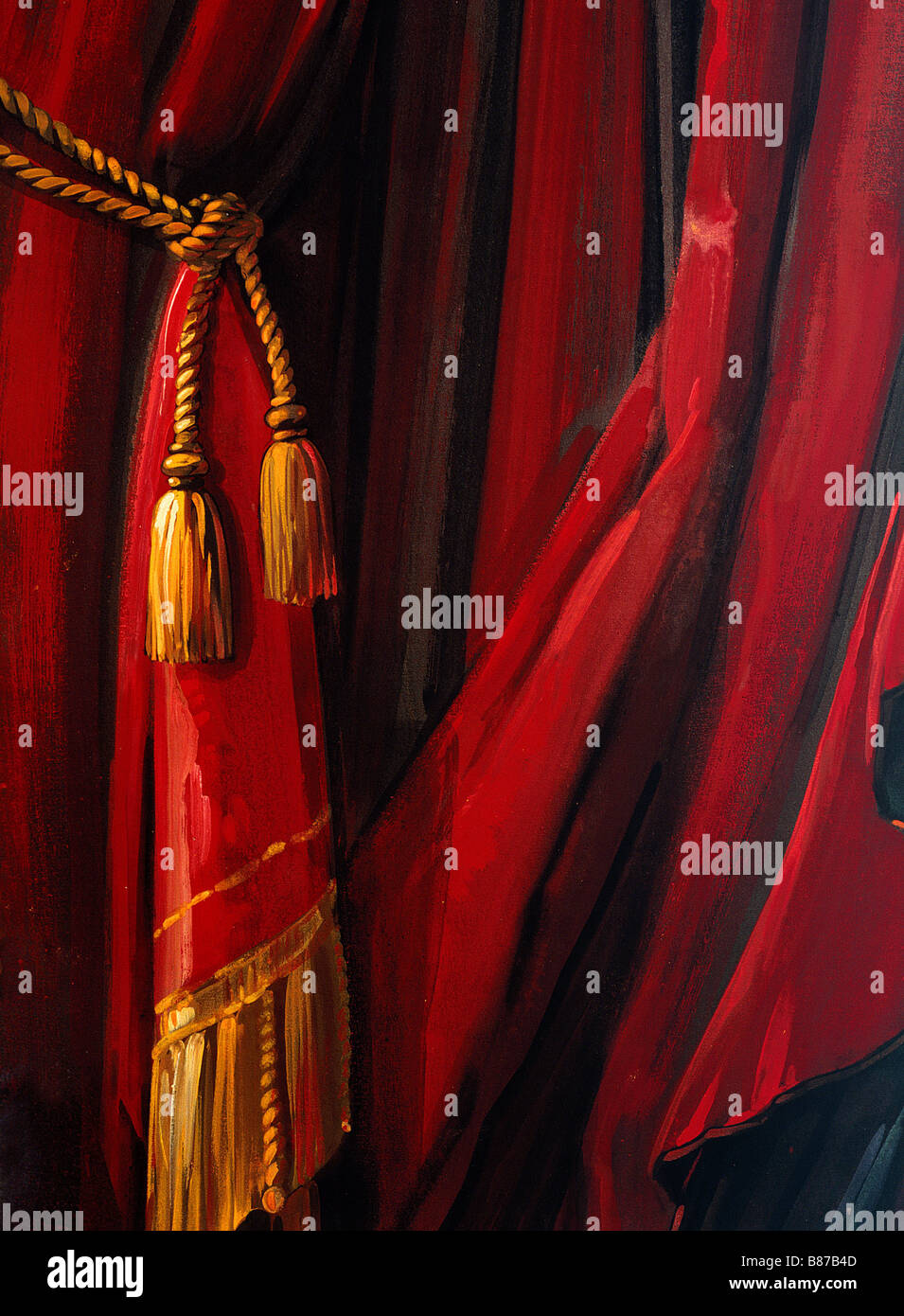 Painted backdrop. Stage curtain Stock Photo - Alamy