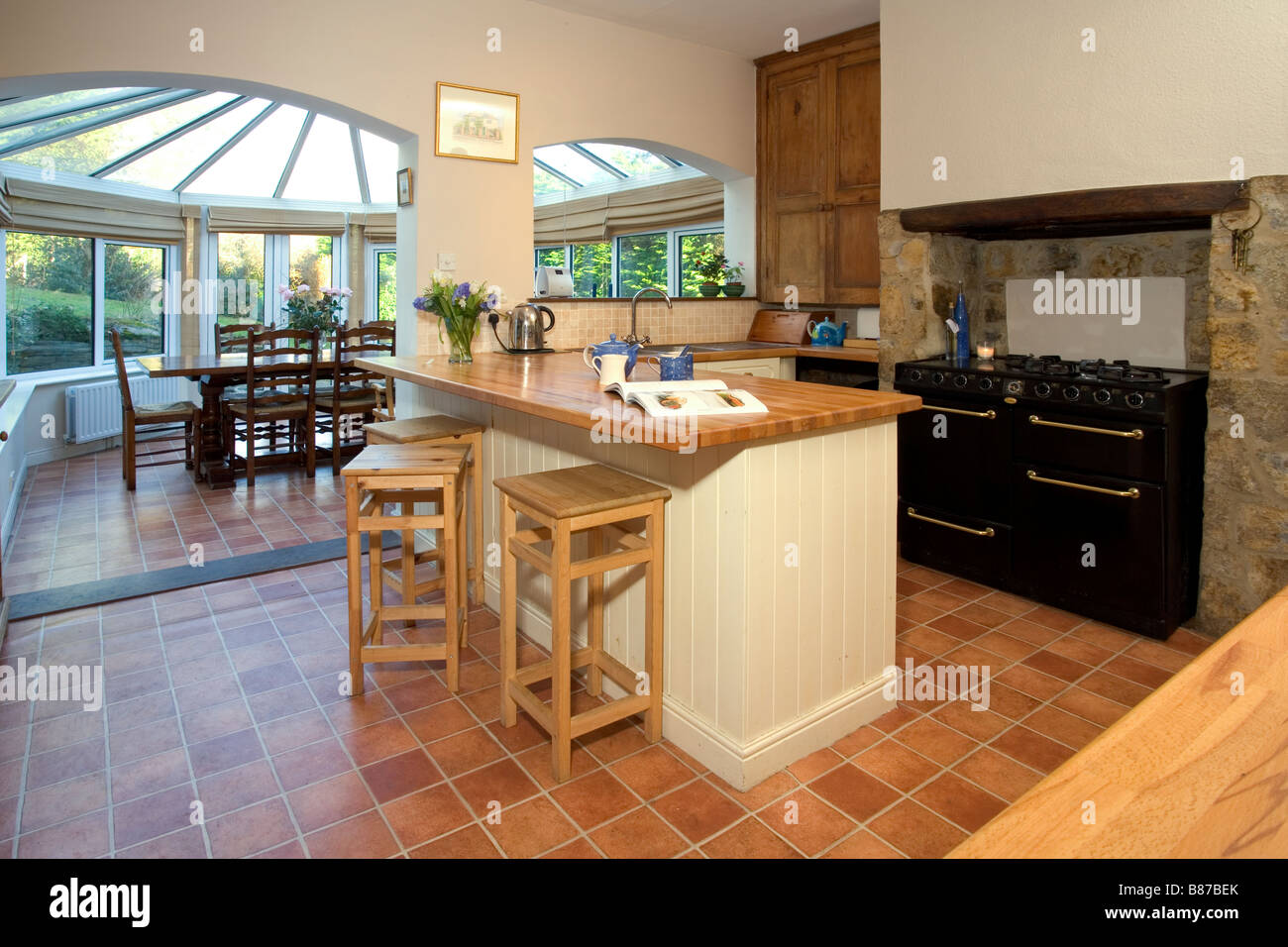 UK. A house interior, kitchen Stock Photo - Alamy