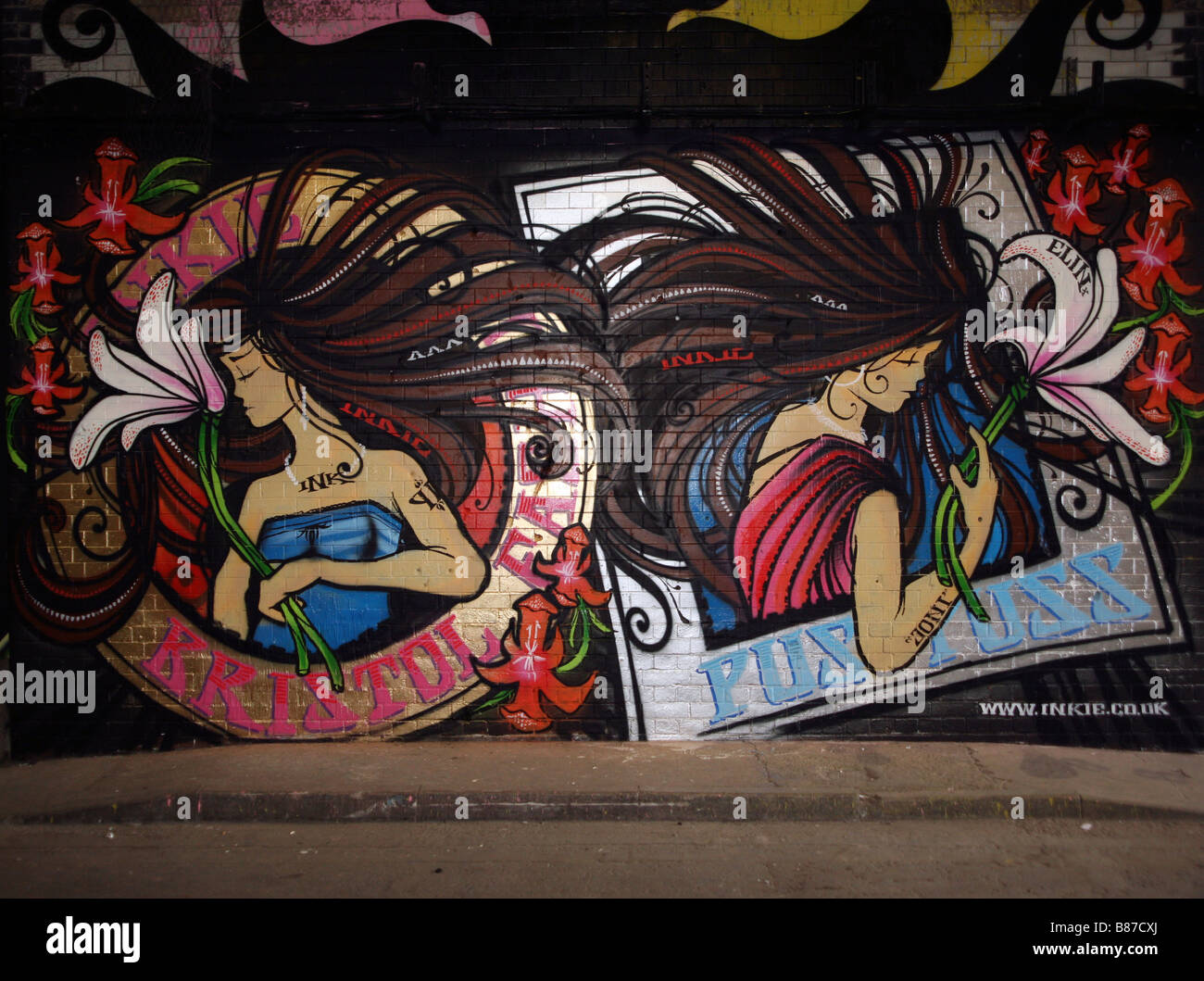 Graffiti artwork by Inkie at the Cans Festival, London Stock Photo - Alamy