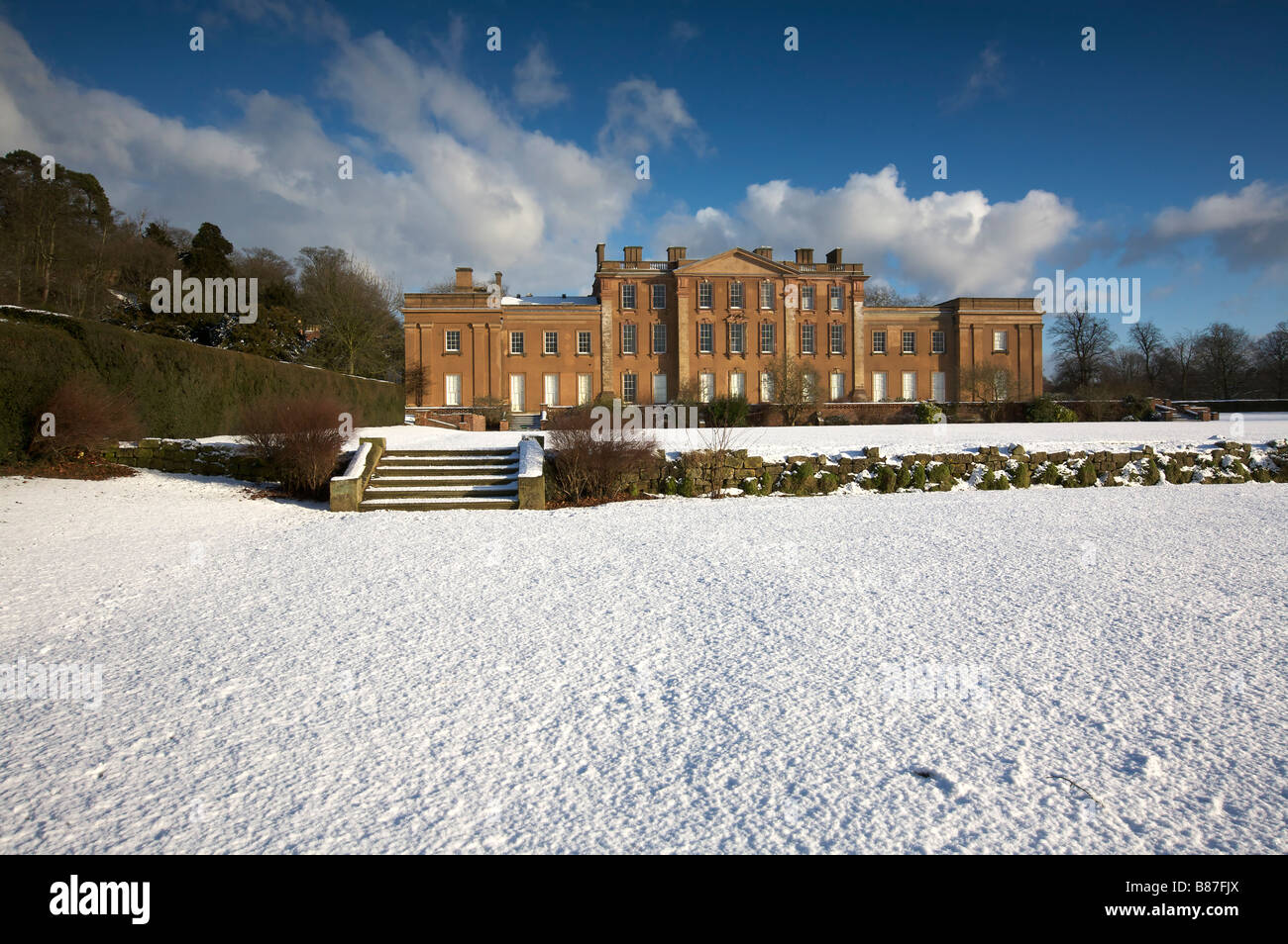 Himley Hall in the Winter with Snow on the Ground Dudley West Midlands ...