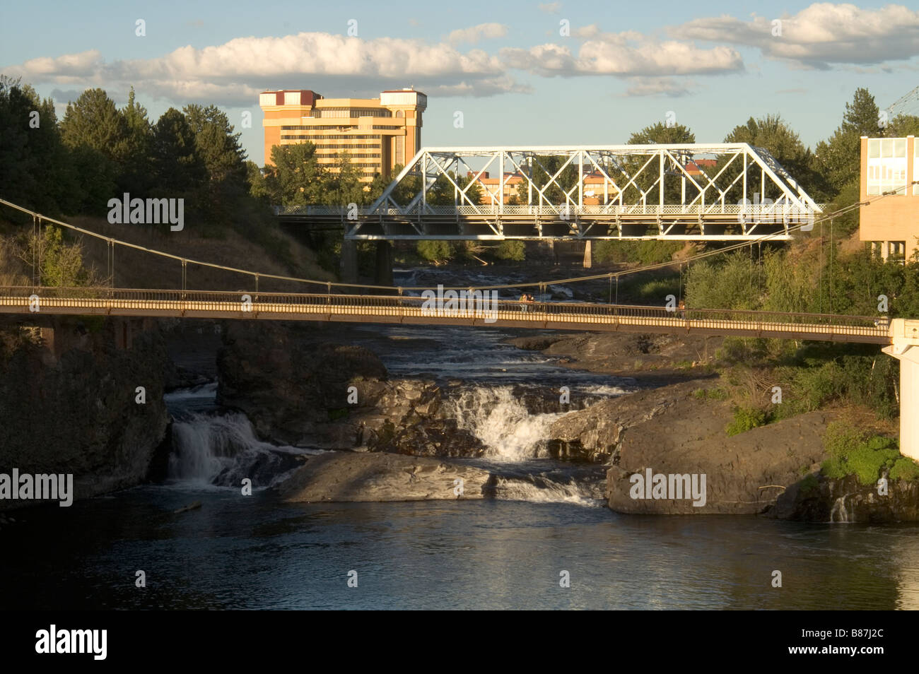 Spokane Falls Downtown River Walk Spokane Washington United States ...