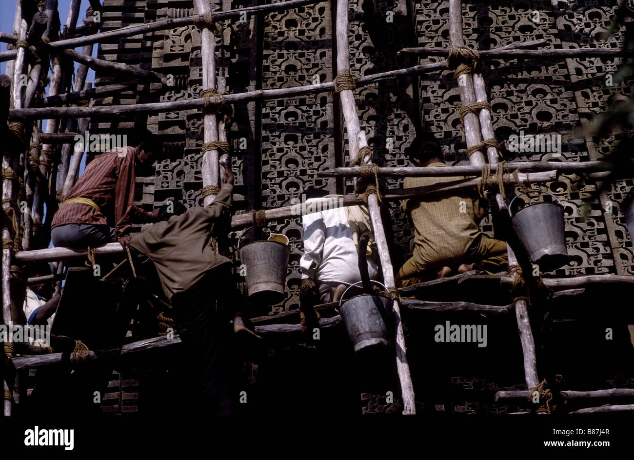 Restoration and cleaning of Adinatha Temple walls, Khajuraho, India ...