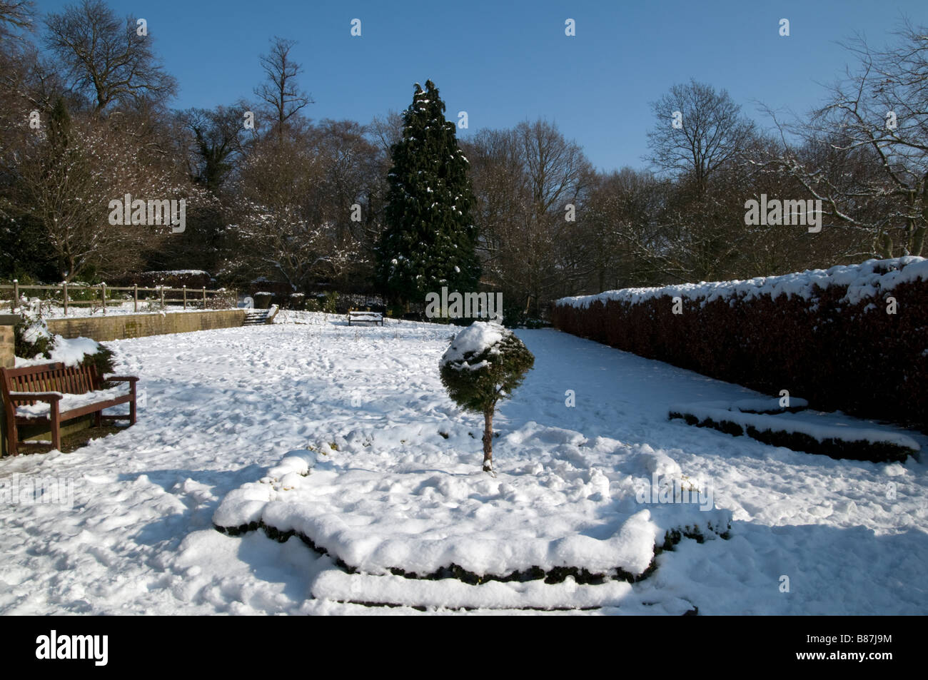 Snow scene in Chesterfield Derbyshire after heavy snowfall England UK ...