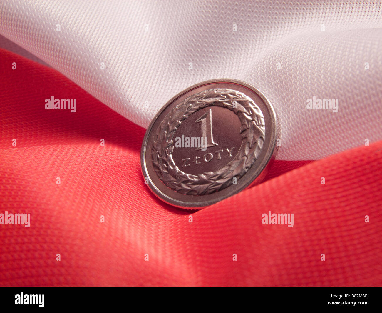 Flag of Poland polish currency PLN Stock Photo - Alamy