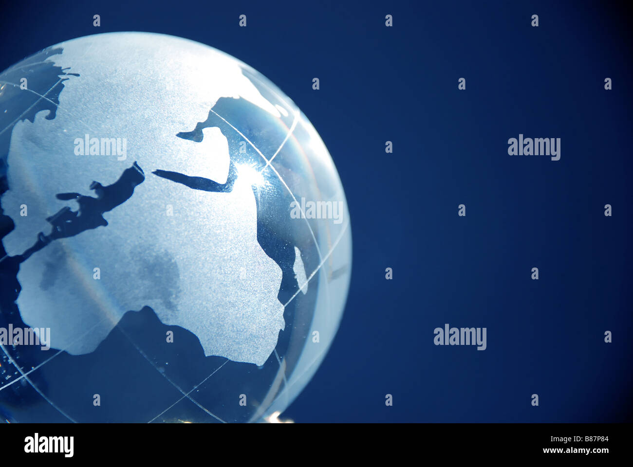 Blue glass globe high resolution image Stock Photo - Alamy