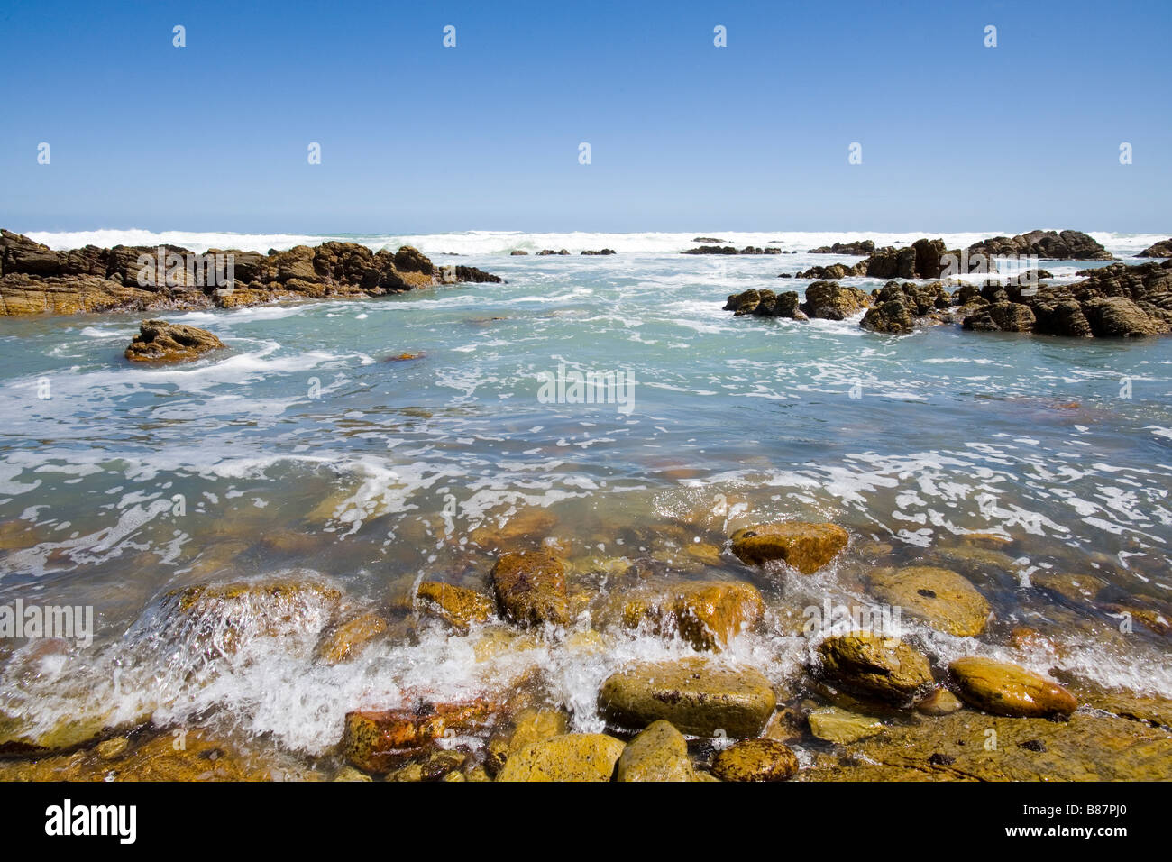 The southernmost rocks of the African continent at Cape Agulhas in ...