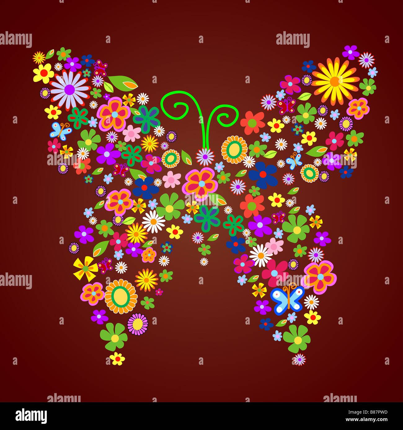 spring flower butterfly vector illustration Stock Photo - Alamy