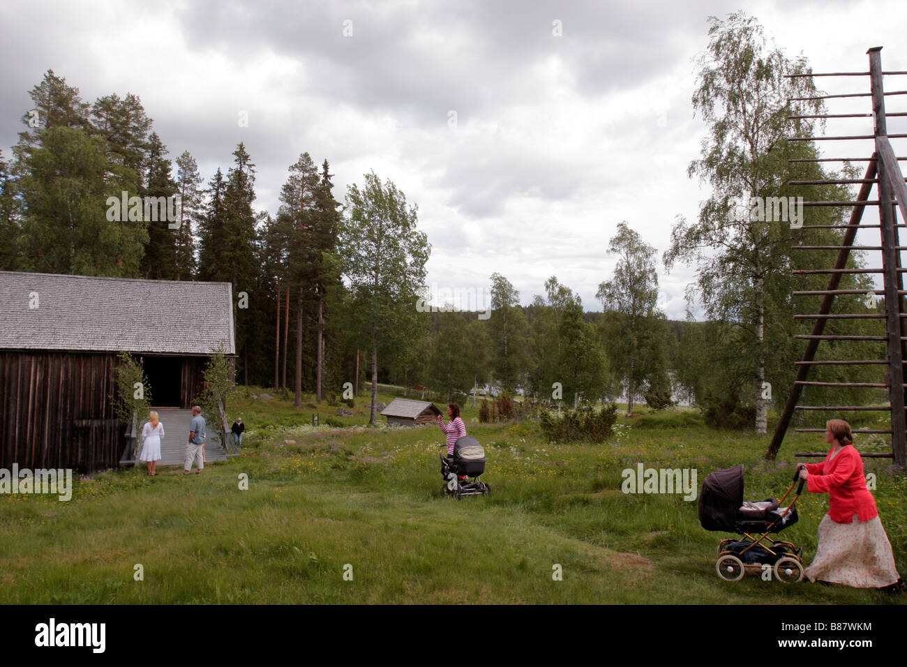 Swedish people celebrate the mid summer (midsommar) festival in a ...