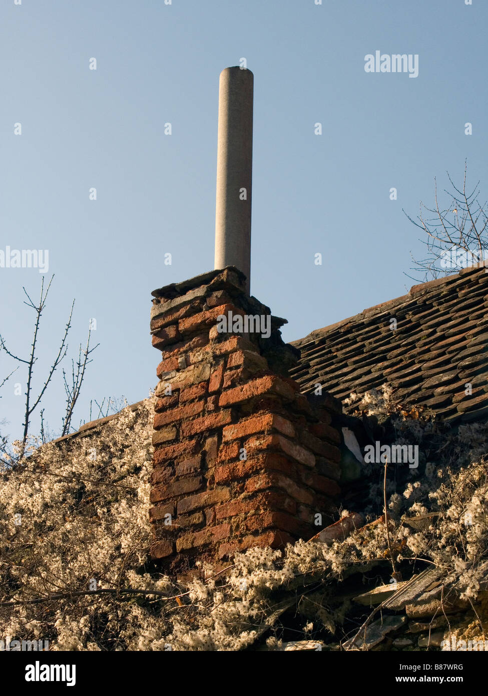 One old chimney on the roof Stock Photo - Alamy