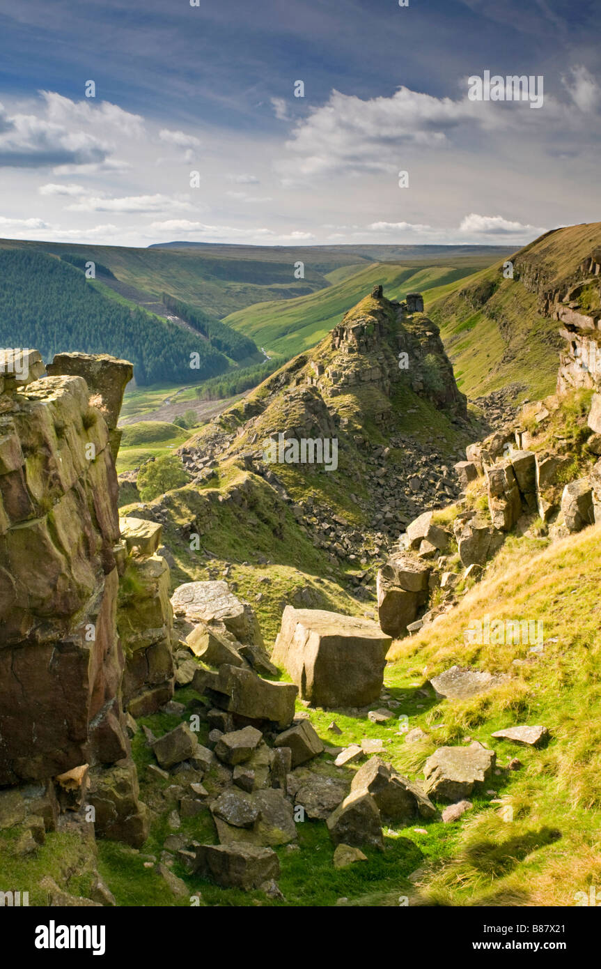 The Tower & Alport Castles, Alport Dale, Peak District National Park ...