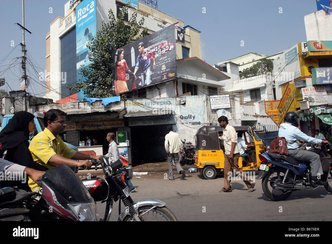 A traffic street scene in Hyderabad in India Stock Photo - Alamy
