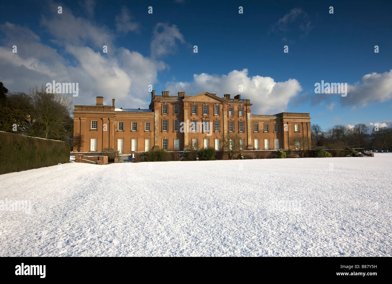 Himley Hall in the Winter with Snow on the Ground Dudley West Midlands ...