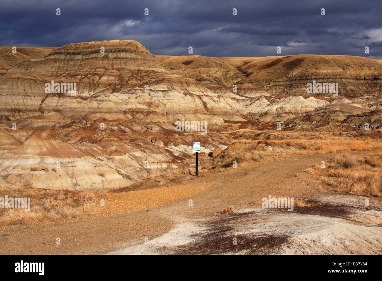 Stormy Canadian badlands near Drumheller, Alberta Stock Photo - Alamy