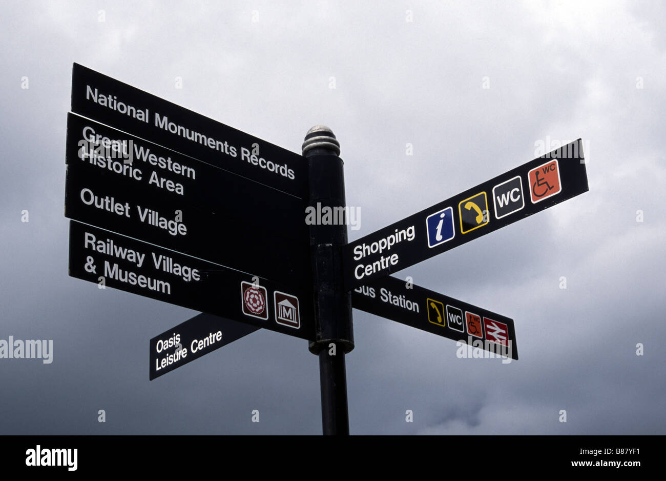 Signpost Swindon Wiltshire UK Stock Photo - Alamy